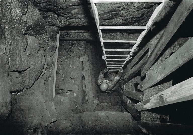 Levant Mine Skip Shaft - Cornish Mine Images - History in Black and White