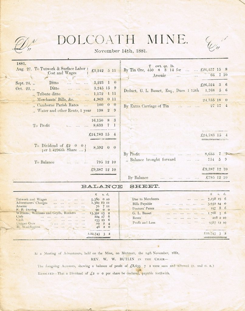 Cornish Mining Documents - Cornish Mine Images - History in Black and White